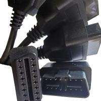 China OBD2 16-Pin 1 Male to 3 Female Extension Diagnostic Cable 50cm for Automotive Testing for sale
