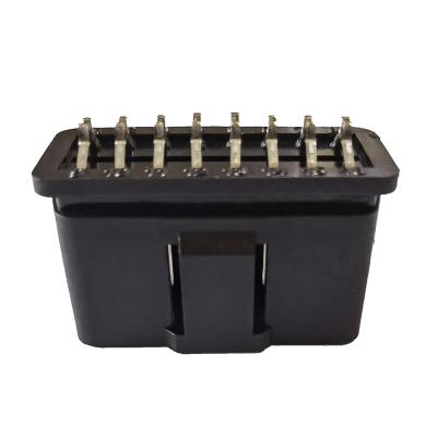 China OEM OBD J1962 16-Pin Male Diagnostic Connector with PA66/Brass Construction and Folded Design for sale