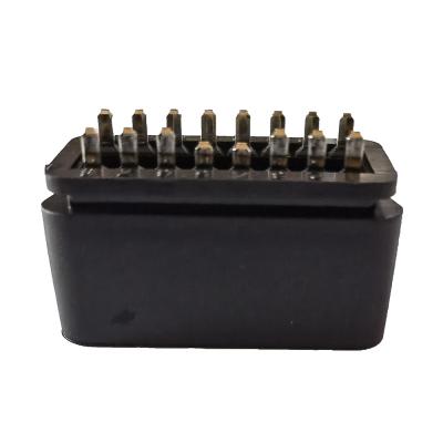China 24V OBD2 J1962 16-Pin Male Diagnostic Connector for Automotive Vehicles with Custom Pin Assignment for sale