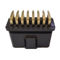 China 16-Pin 24V OBD2 PCB Mounted Right Angle Male Connector - Gold Plated PA66/Brass Automotive Diagnostic Port for sale