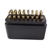 China 16-Pin 24V OBD2 PCB Mounted Right Angle Male Connector - Gold Plated PA66/Brass Automotive Diagnostic Port for sale