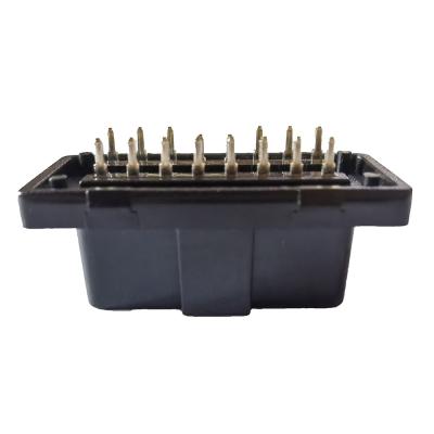 China OBD2 J1962 16 Pin Male Connector Straight Plug ABS Brass Corrosion Resistant for sale