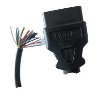 China 16-Pin OBD2 Diagnostic Extension Cable with Open Wire End - 60cm PA66 Insulated with Brass Terminals for sale