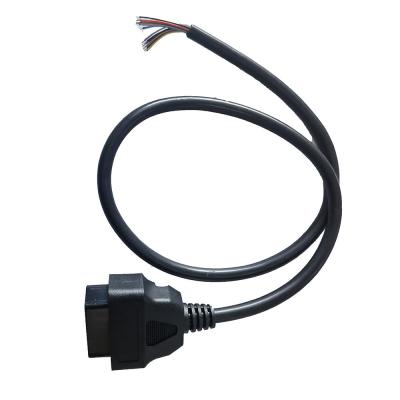 China 16-Pin OBD2 Diagnostic Cable 60cm Length with Opening End Design for 12V/24V Automotive Systems for sale