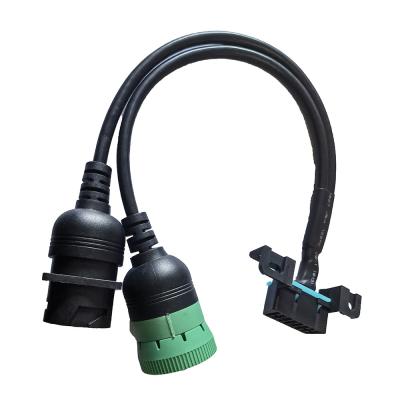 China Black OBD2 J1939 Splitter Cable 30cm for Decher Vehicles - Custom Pin Assignment Automotive Diagnostic Tool for sale