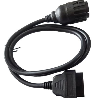 China 12V 24V OBD2 10-Pin Diagnostic Cable for BMW Vehicles - 150cm Length with Custom Pin Assignment for sale