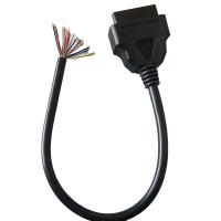 China 16 Pin OBD2 J1962 Female Connector to Open Plug Extension Cable 30cm for Automotive Diagnostics for sale