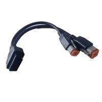 China Harley Motorcycle OBD2 Y Cable - Female to 4PIN & 6PIN Connectors, 30cm Length, Custom Pin Assignment for sale