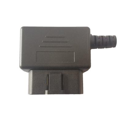 China 16-Pin OBD2 Male Plug Adapter J1962 Connector with Concealed Buckle Housing and Wire Exit Hole for sale