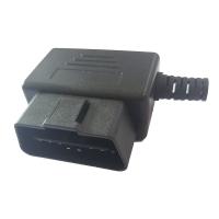 China 16-Pin OBD2 Male Plug Adapter J1962 Connector with Concealed Buckle Housing and Wire Exit Hole for sale