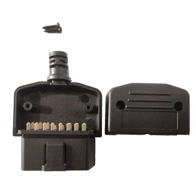 China OBD2 Male Head Connector with Half Moon Housing - Universal Car Scanner Adapter with Custom Pin Assignment for sale
