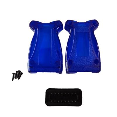 China OBD2 16 Pin Male Car Connector Housing Plug - Blue PA66/Brass/PC Material with Custom Pin Assignment for sale