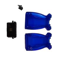 China OBD2 16 Pin Male Car Connector Housing Plug - Blue PA66/Brass/PC Material with Custom Pin Assignment for sale