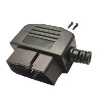 China 16-Pin OBD2 Male Plug with Gold-Plated Connector and Half-Moon Housing for Universal Automotive Diagnostics for sale