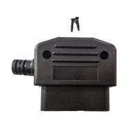 China 16-Pin OBD2 Male Plug with Gold-Plated Connector and Half-Moon Housing for Universal Automotive Diagnostics for sale