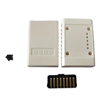 China White Shell OBD2 Male Connector with Gold-Plated Bent Pins - Custom Pin Assignment for All Vehicle Models for sale