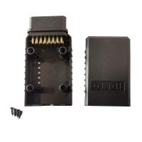 China OBD2 16 Pin Gold Plated Female Connector with Cable Outlet Hole for Diagnostic Tool for sale