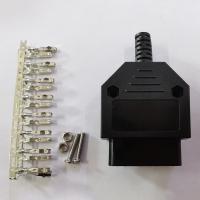 China 16 Pin OBD2 Female Connector with Lock - Universal Automotive Diagnostic Housing in Black PA66/Brass/ABS/PVC for sale