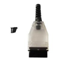 China Transparent OBD2 16Pin Male Connector Adapter Scanner Flat Angle Auto Diagnostic Tool Universal for sale