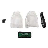 China Transparent OBD2 16Pin Male Connector Adapter Scanner Flat Angle Auto Diagnostic Tool Universal for sale