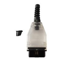 China Transparent OBD2 16Pin Male Connector Adapter Scanner Flat Angle Auto Diagnostic Tool Universal for sale