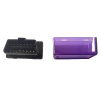 China OBD2 Scanner Connector 16-Pin Male with Purple Enclosure - PA66/ABS/Brass Material for All Vehicle Models for sale