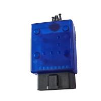 China Blue OBD Enclosure Housing with 16 Pin Male Connector and Outlet Hole for All Car Models for sale