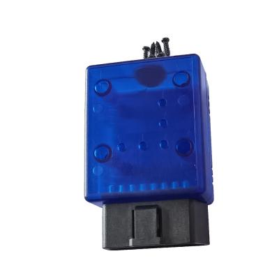 China Blue OBD Enclosure Housing with 16 Pin Male Connector and Outlet Hole for All Car Models for sale
