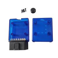 China Blue OBD Enclosure Housing with 16 Pin Male Connector and Outlet Hole for All Car Models for sale