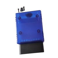 China Blue OBD Enclosure Housing with 16 Pin Male Connector and Outlet Hole for All Car Models for sale