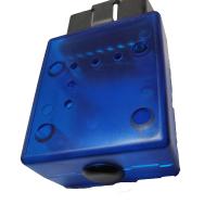 China Blue OBD Enclosure Housing with 16 Pin Male Connector and Outlet Hole for All Car Models for sale