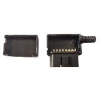 China OBD2 Male Connector 16pin J1962 Concealed Buckle Housing with Wire Exit Hole for sale