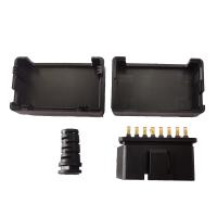 China OBD2 16 Pin Bent Pin Gold Plated Male Connector Diagnostic Plug Housing Black for sale
