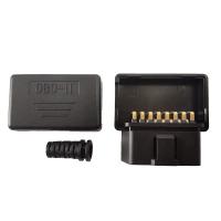 China OBD2 16 Pin Bent Pin Gold Plated Male Connector Diagnostic Plug Housing Black for sale