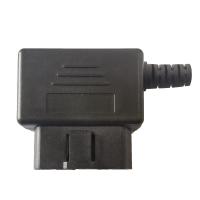 China OBD2 16 Pin Bent Pin Gold Plated Male Connector Diagnostic Plug Housing Black for sale