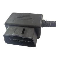 China OBD2 16 Pin Bent Pin Gold Plated Male Connector Diagnostic Plug Housing Black for sale