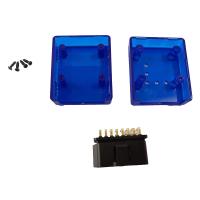 China Gold Plated Bent Pin Male OBDII Connector OBD2 16Pin with Housing Transparent Blue for sale
