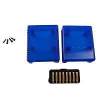 China Gold Plated Bent Pin Male OBDII Connector OBD2 16Pin with Housing Transparent Blue for sale