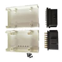 China OEM OBDII 16 Pin Gold Plated Bent Pin Male Connector with Assembled Female OBD2 Housing for sale