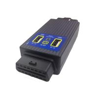 China OBD2 16 Pin Connector Adapter Housing Power Converter Male to Female with 2 USB Ports for sale
