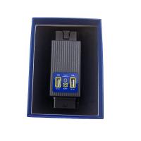 China OBD2 16 Pin Connector Adapter Housing Power Converter Male to Female with 2 USB Ports for sale