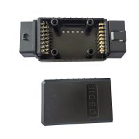 China OBD2 Connector Enclosure Black Housing Gold Plated Male Bend Pin Nickel Plated Female 16 Pin for sale