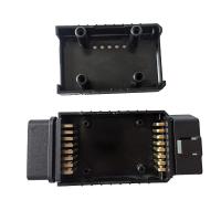 China OBD2 Connector Enclosure Black Housing Gold Plated Male Bend Pin Nickel Plated Female 16 Pin for sale