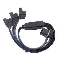 China Flat OBD2 16-Pin 1 Male to 3 Female Diagnostic Cable 50cm - Universal Vehicle Compatibility for sale