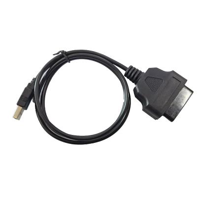 China OEM 16 Pin OBD2 to USB Cable 100cm Black - Universal Automotive Diagnostic Tool for 12V 24V Systems for sale