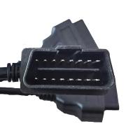 China 16-Pin OBD2 Y-Cable Extension with 1 Male to 2 Female Elbow Connectors, 50cm Length for Automotive Diagnostics for sale