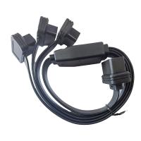 China OBD2 16 Pin Male to 3 Female Flat Ribbon Splitter Extension Cable 50cm for sale