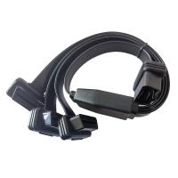 China OBD2 16 Pin Male to 3 Female Flat Ribbon Splitter Extension Cable 50cm for sale
