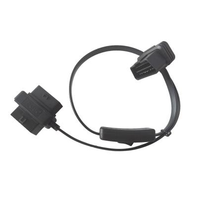 China 1 Male To 2 Female OBD2 Diagnostic Cable Extender with Switch - 60cm Length, Custom Pin Configuration for sale