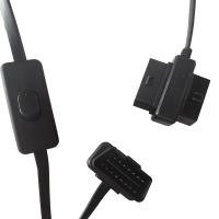 China 1 Male To 2 Female OBD2 Diagnostic Cable Extender with Switch - 60cm Length, Custom Pin Configuration for sale